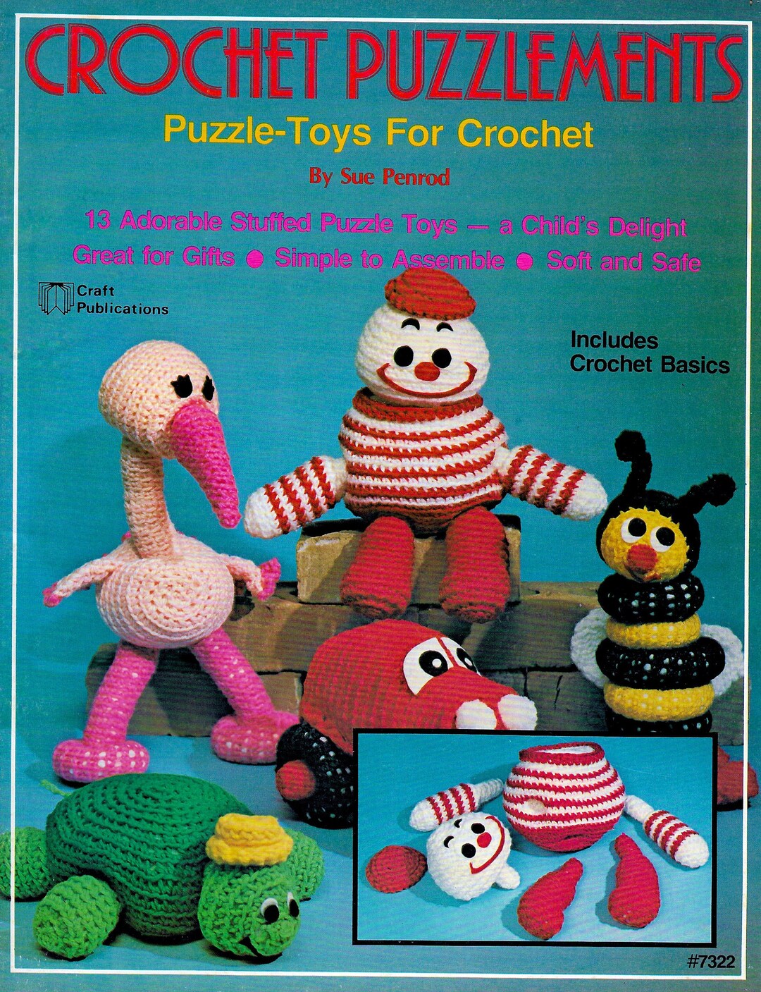 Vintage Crochet Toy Pattern Book PDF Download • Crochet Doll Animal ...