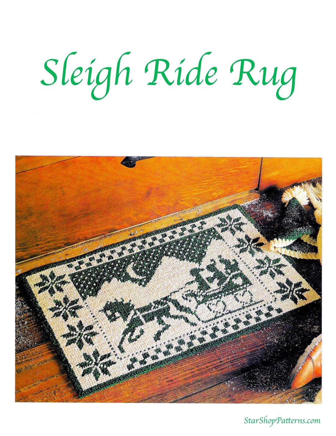 Vintage Christmas Plastic Canvas Pattern Book PDF • Xmas Rug Making ...