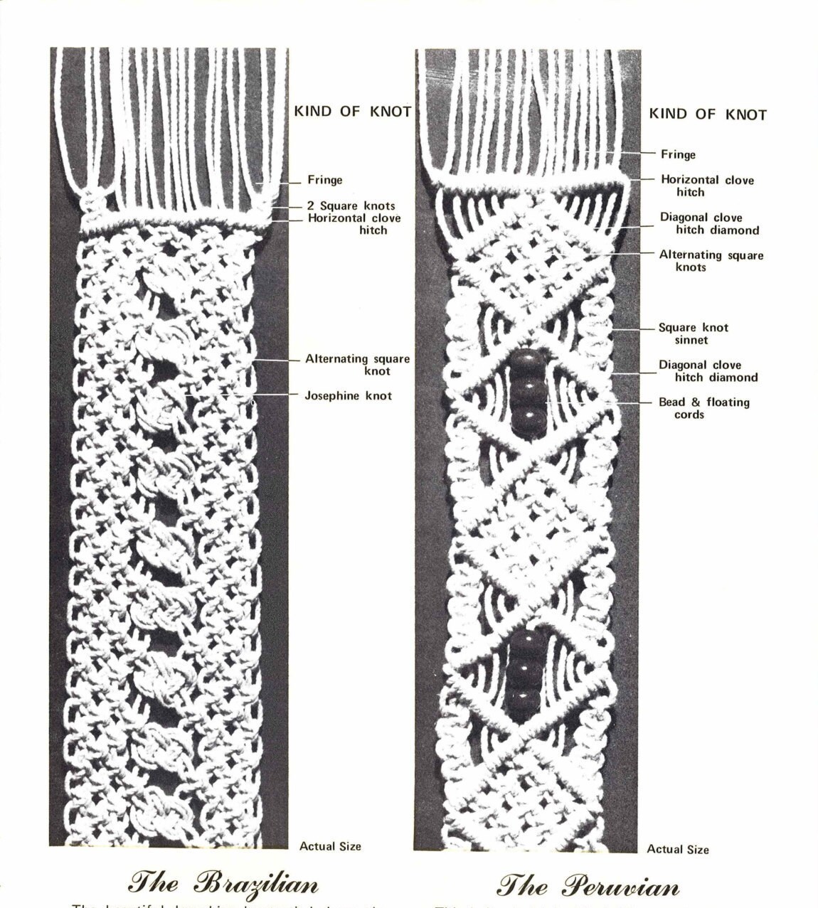5 Macramé Belts 1970s Macrame Pattern White Tutorial - Etsy