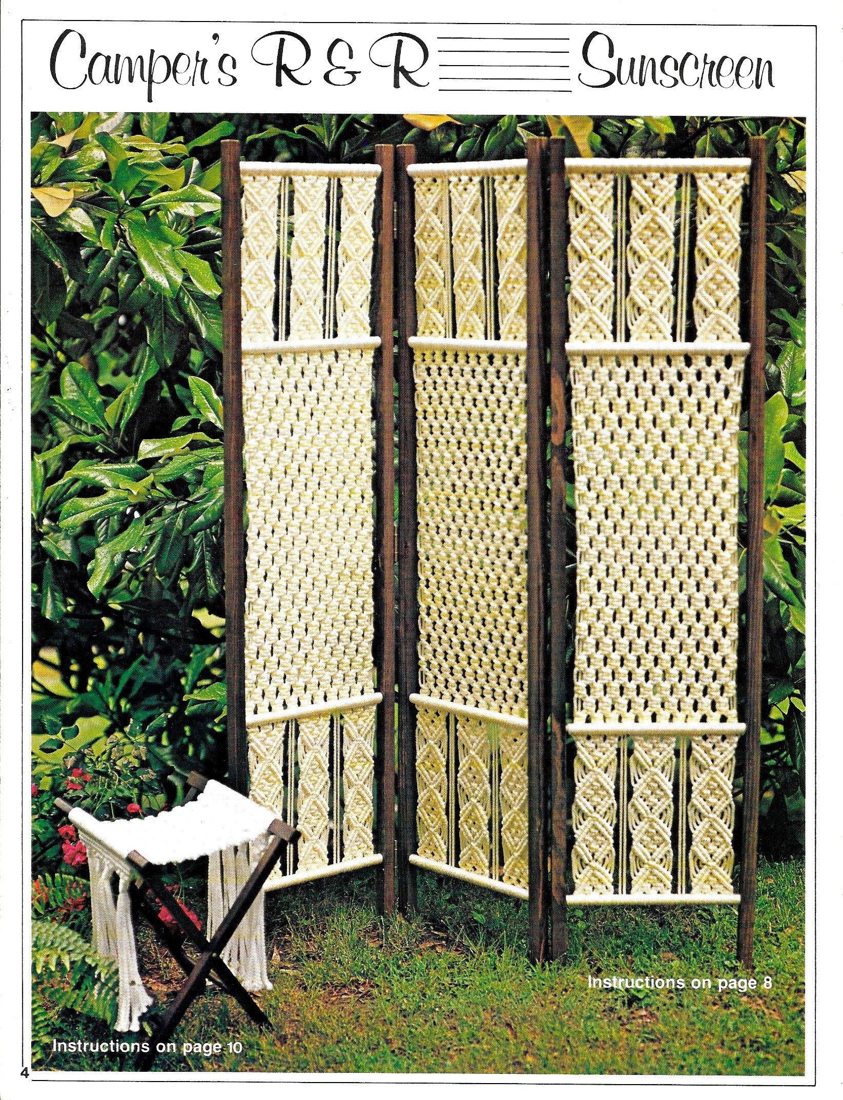 Macrame Stool + Macrame Room Divider • Rocking Chair Patio Lawn Chair ...