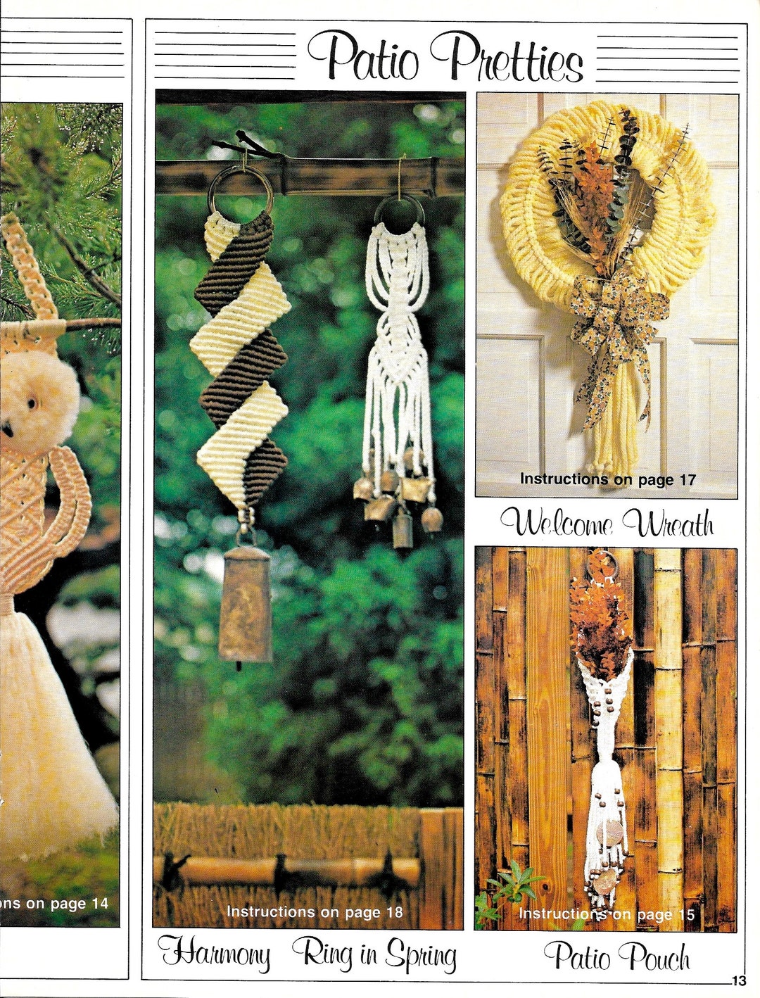 Macrame Owls + Wreaths • Vintage Macrame Owl Animal Zoo • Macrame Plant ...
