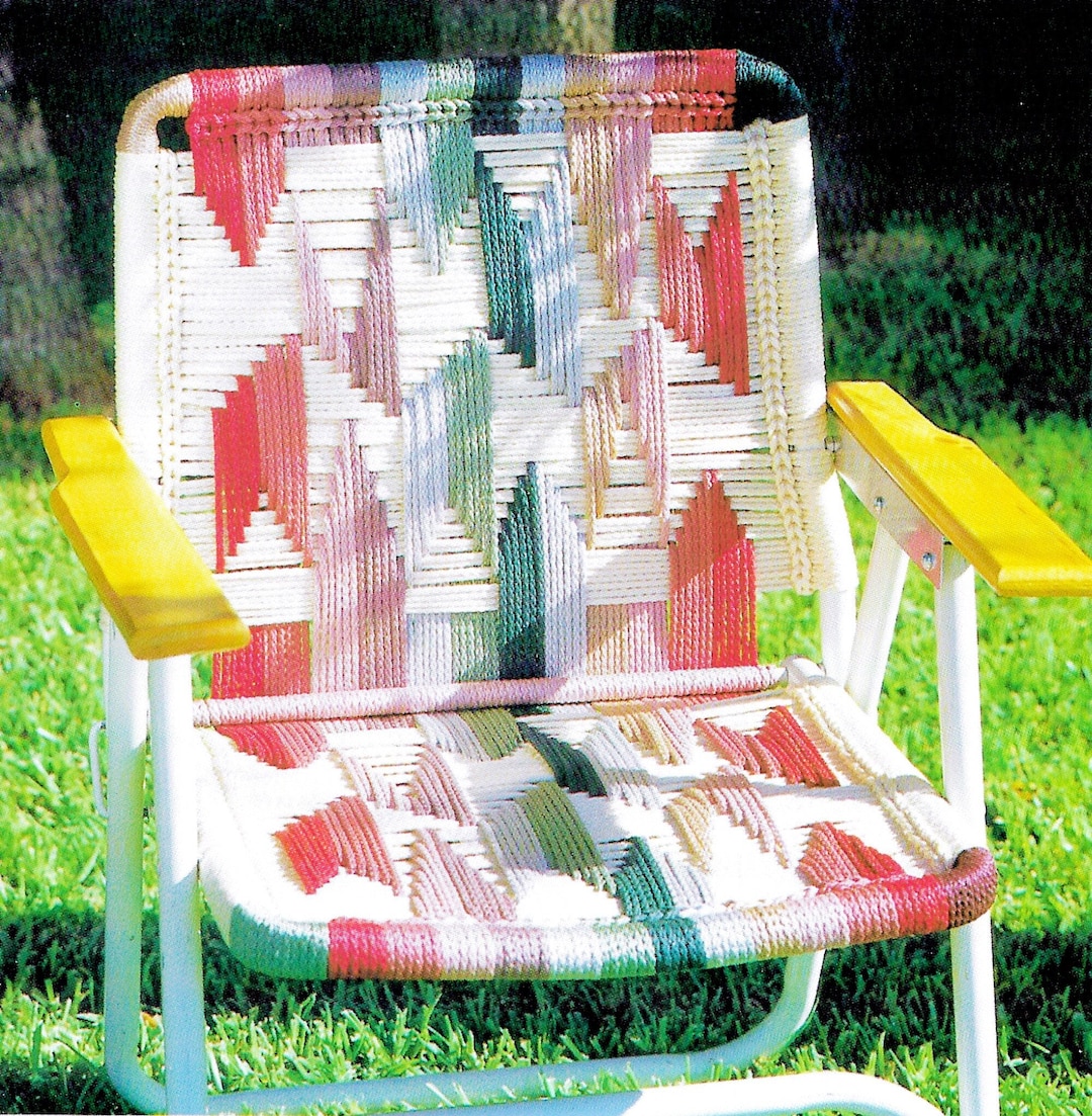 Macrame Chairs • Vintage Macrame Patio Lawn Chair Pattern Book PDF ...