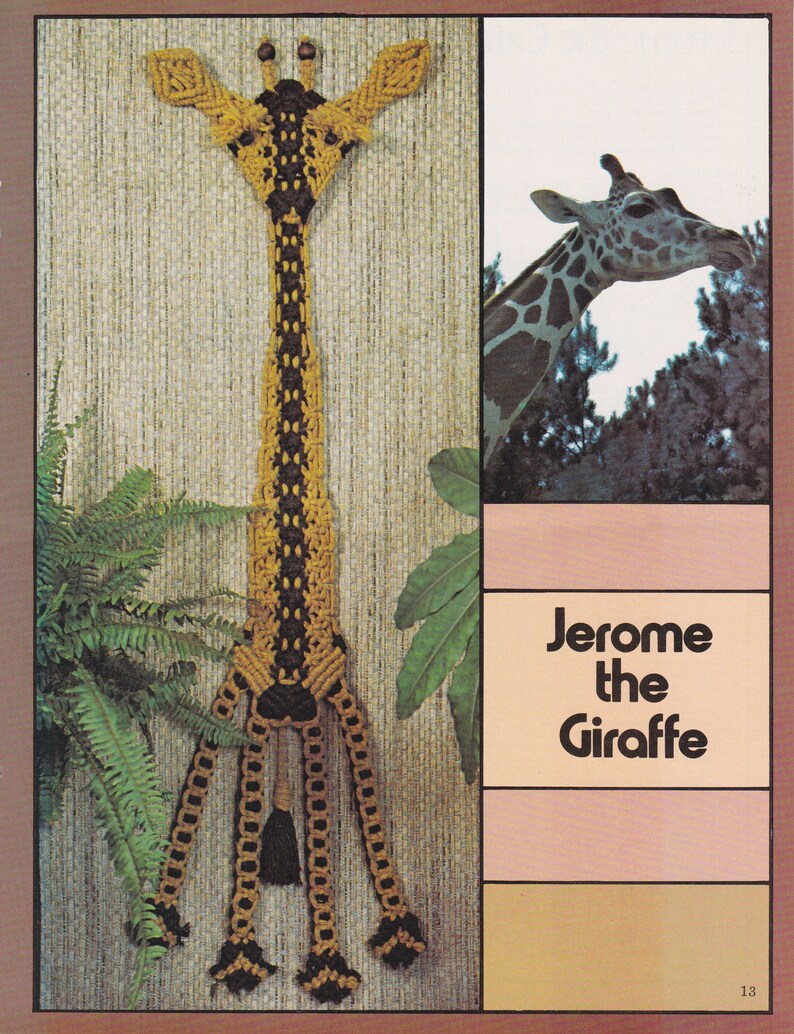 Macramé Animal Art 1970s Wall Hanging Kid's Craft - Etsy Canada