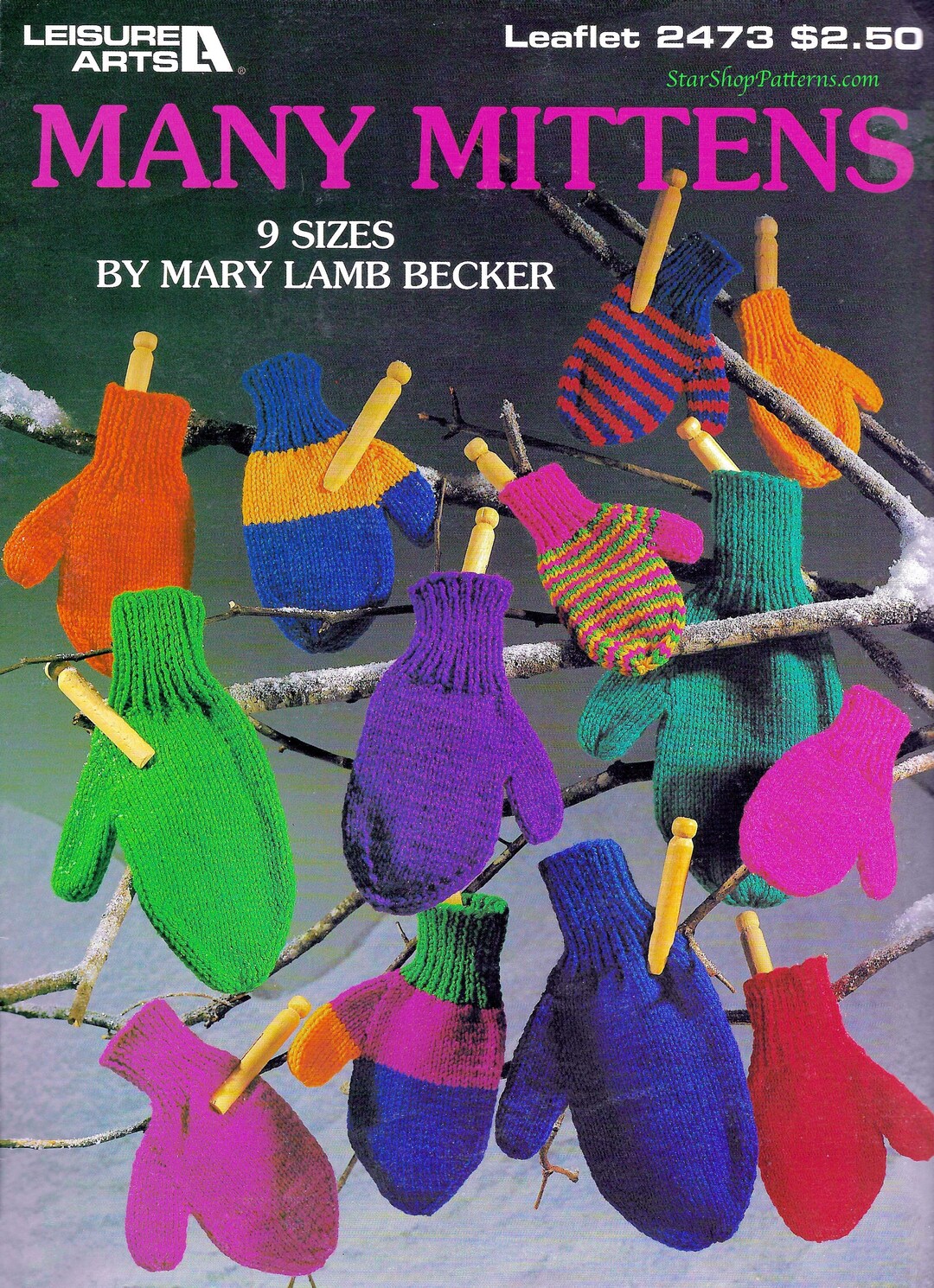 Vintage Mitten Knitting Pattern PDF Book • kids Women's Men's Knit Mitt ...