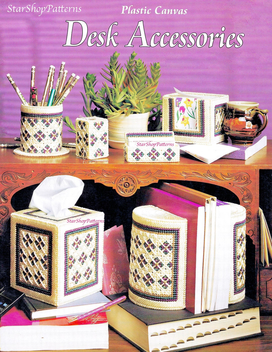 Plastic Canvas Pattern Book PDF • Tissue Box Cover Plastic Canvas Patterns • school Teacher ...