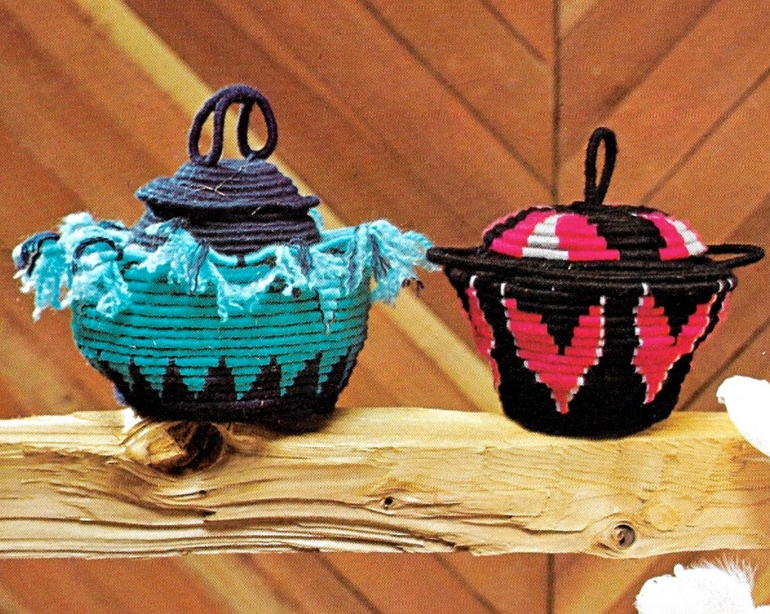 Basket Weaving • 1970s Easy Beginner Baskets Making Book • Pot Vessel ...