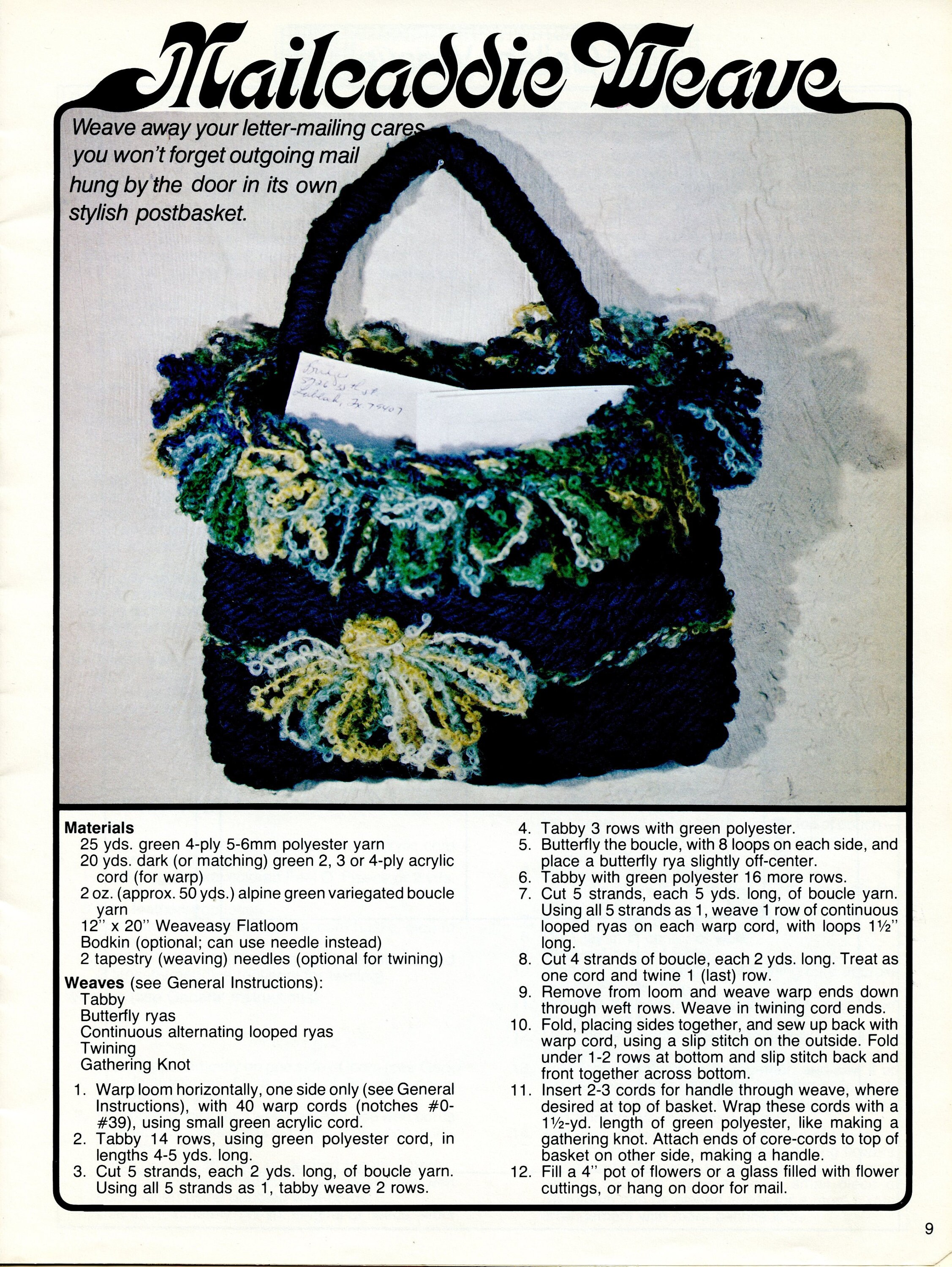 Weaving Show Offs • 1970s Flatloom Weaver Book Weave How to Owl ...