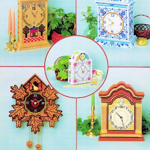Vintage Plastic Canvas Pattern Book PDF • Clock Plastic Canvas Pattern ...