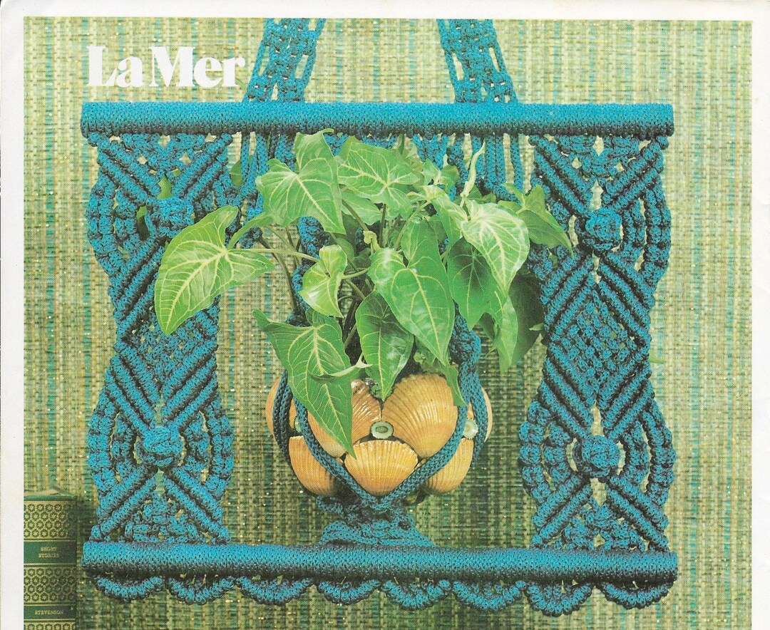 Macramé Frame • 1970s Macrame Plant Pot Hanger Room Divider Wall ...