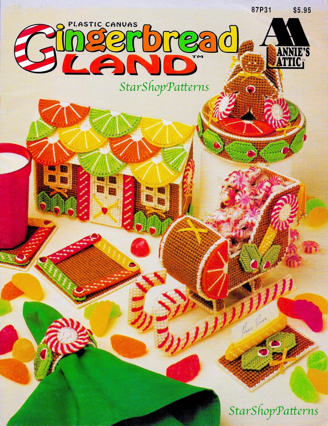 Vintage Plastic Canvas Pattern Book PDF • Christmas Gingerbread Man ...