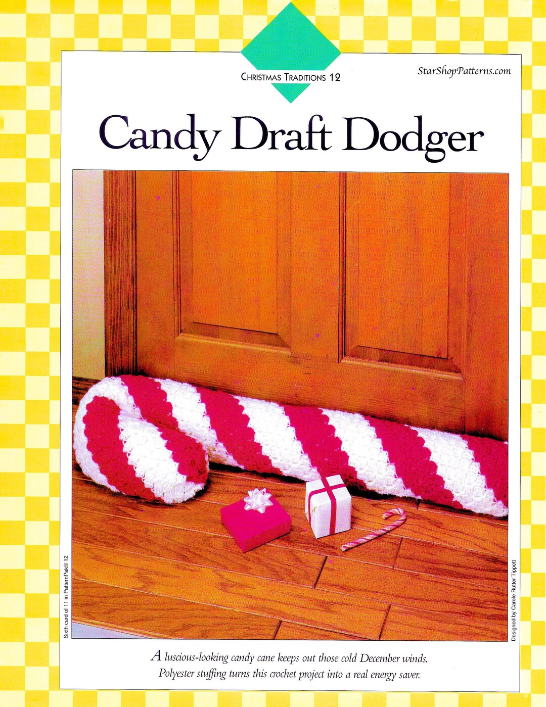 Christmas Crochet Pattern Book PDF Download • Candy Cane Draft Dodger ...
