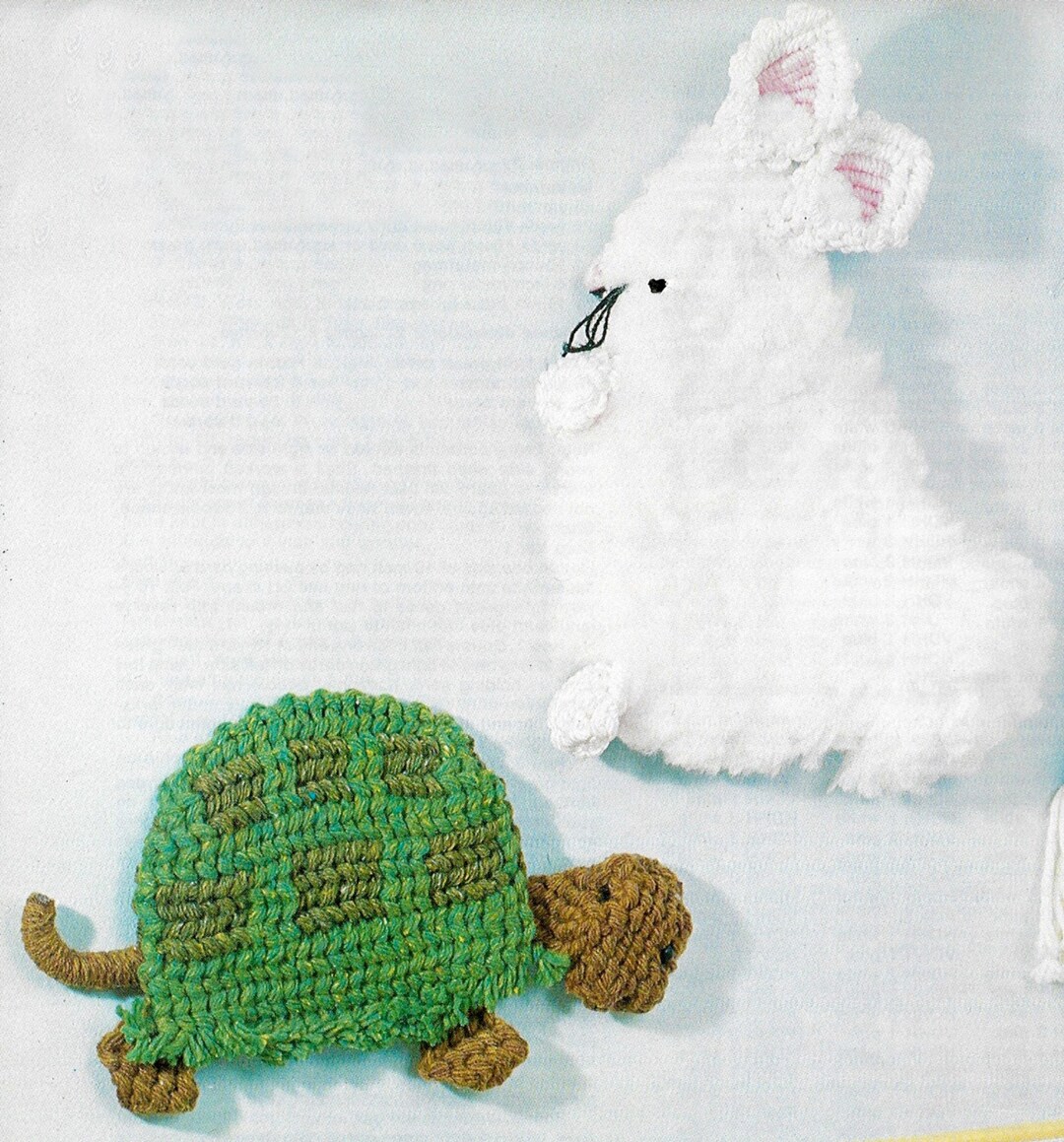 Macrame Book • 1970s Kids Macrame Animal Toy Tortoise Turtle Rabbit ...