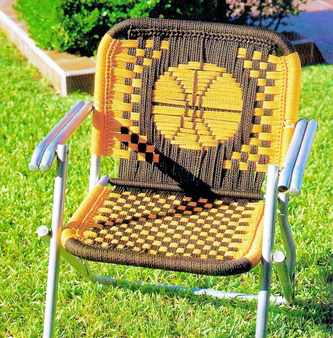 Macrame Chairs • Vintage Macrame Patio Lawn Chair Pattern Book PDF ...