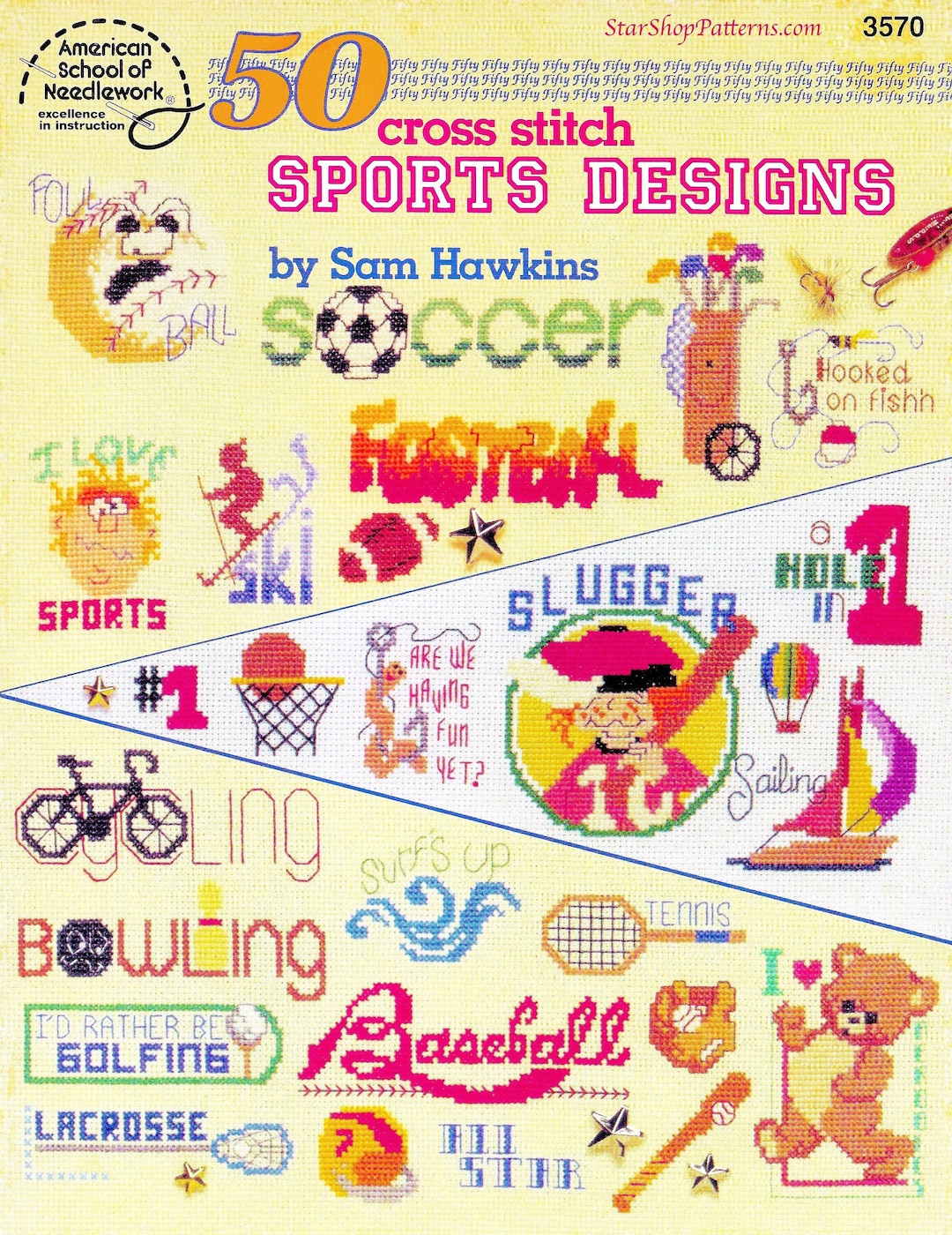 Sports Cross Stitch Pattern Book PDF • Vintage Easy Beginner Mini Cross ...