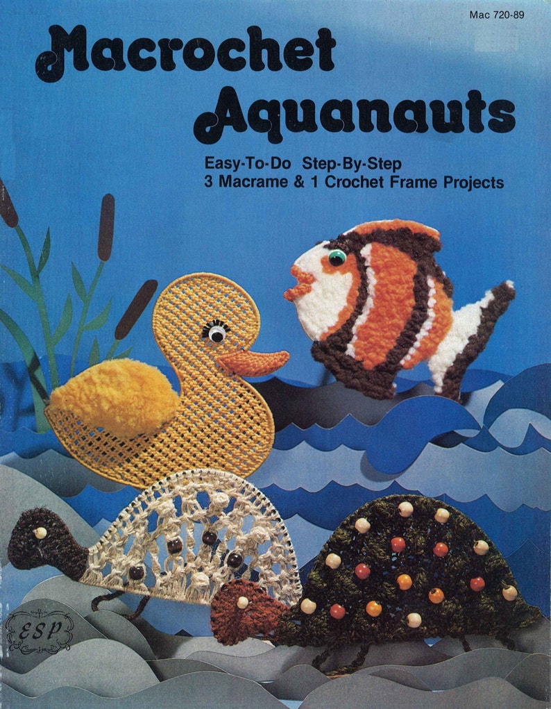 Macrochet Aquanauts Macrame 1970s Sea Creatures Animals - Etsy