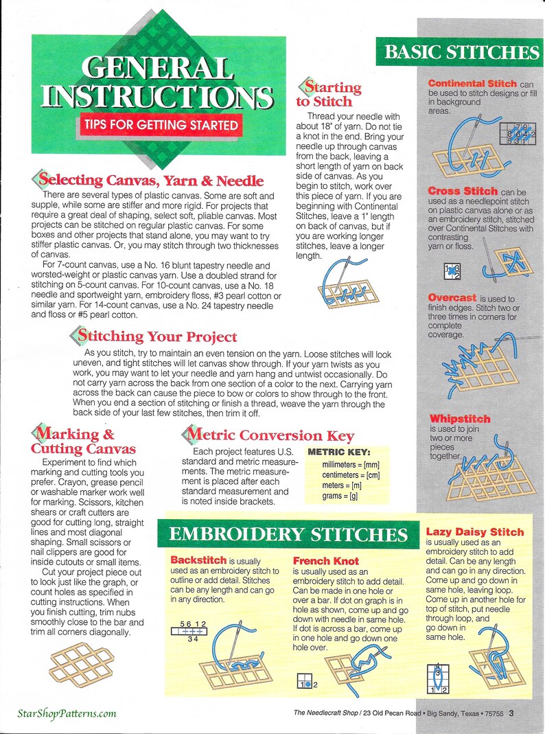 Vintage Plastic Canvas Pattern Book PDF Digital Download - Etsy