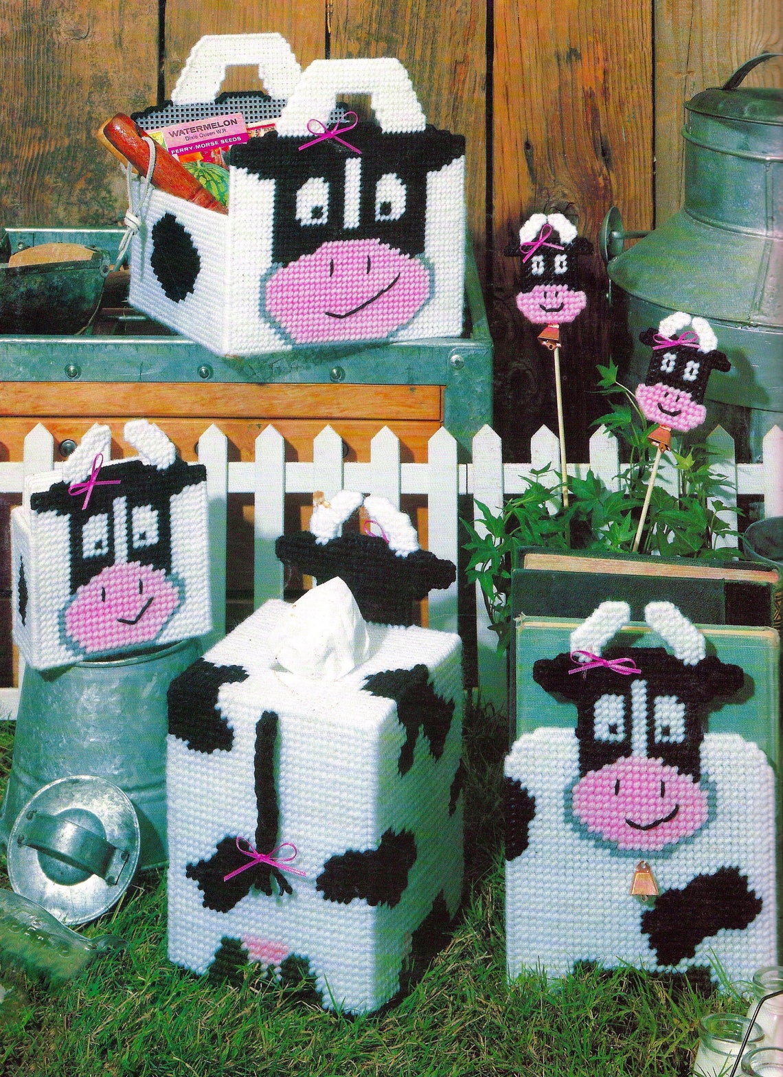 Vintage Plastic Canvas Pattern Book PDF Farm Cows Plastic - Etsy