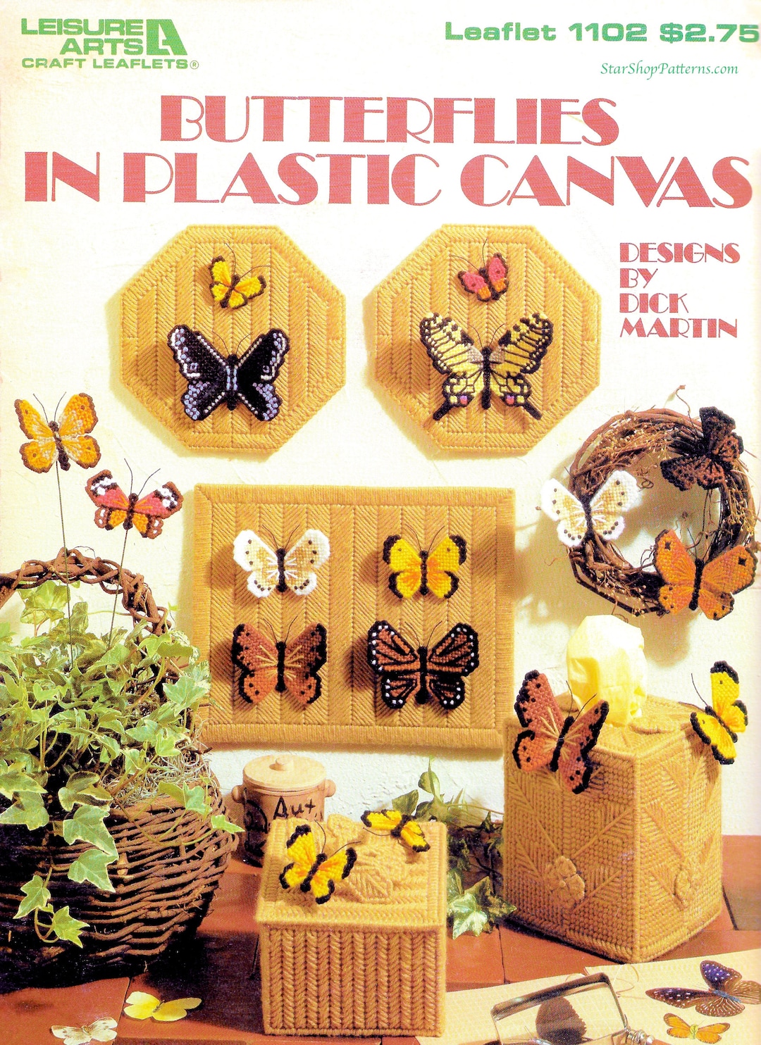 Butterfly Plastic Canvas Pattern Book PDF • Bug Insect Plastic Canvas ...