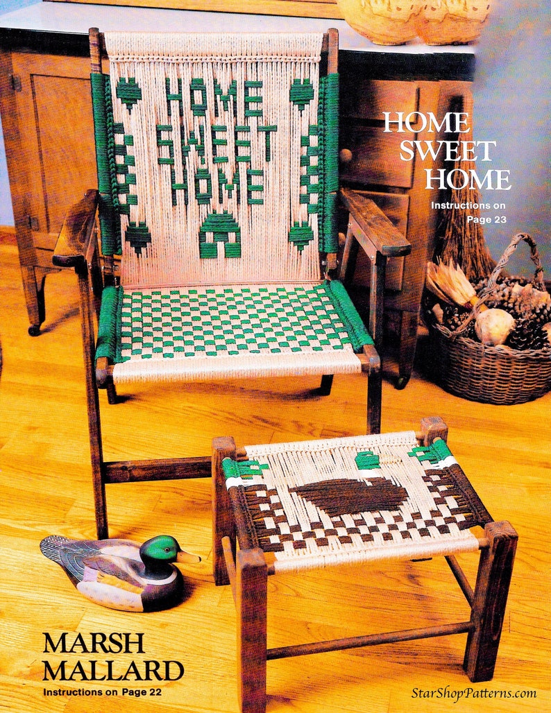 Home Sweet Home Macramé Chairs Duck 1970s Macrame Patio Lawn - Etsy