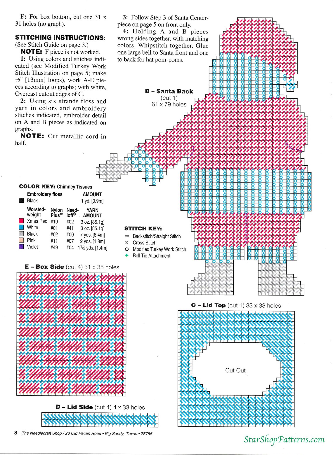 Vintage Plastic Canvas Pattern Book PDF Santa Tissue Box - Etsy