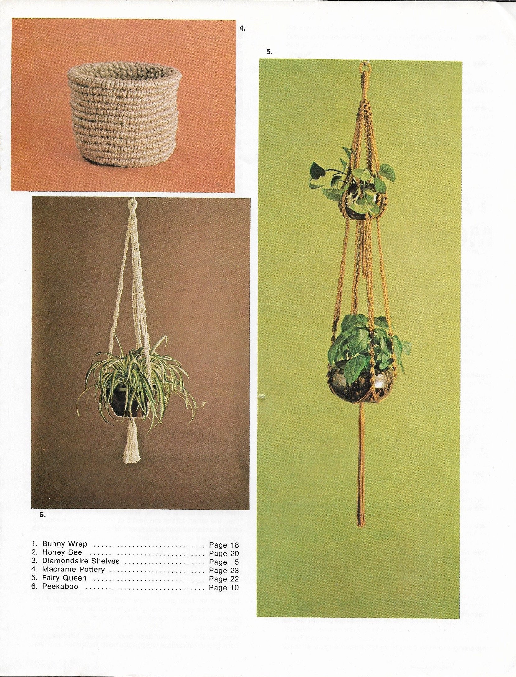 Bowl Hanger 1970s Macramé Toy Macrame Pattern Home Deco | Etsy