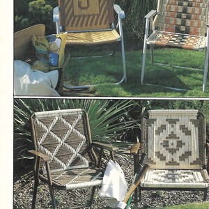 Macrame Patio Chairs • 1970s Macrame Lawn Chair Folding Deck Furniture ...