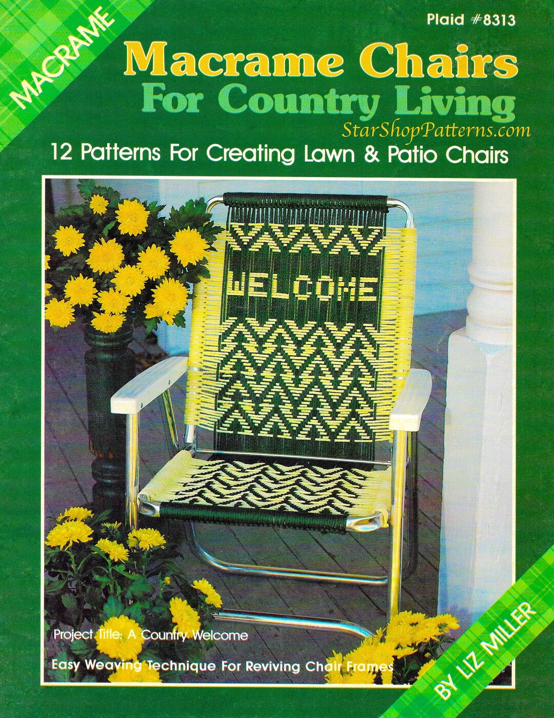Macrame Chairs • 1980s Macrame Patio Lawn Chair Folding Deck Furniture ...