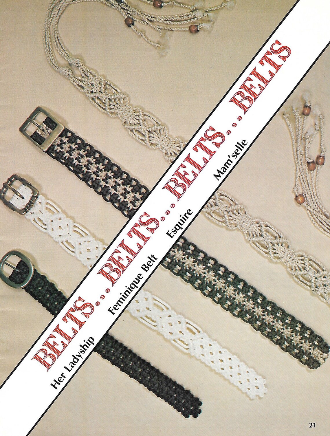 Macrame Belt 1970s Macrame Belts Design Purse Designs - Etsy