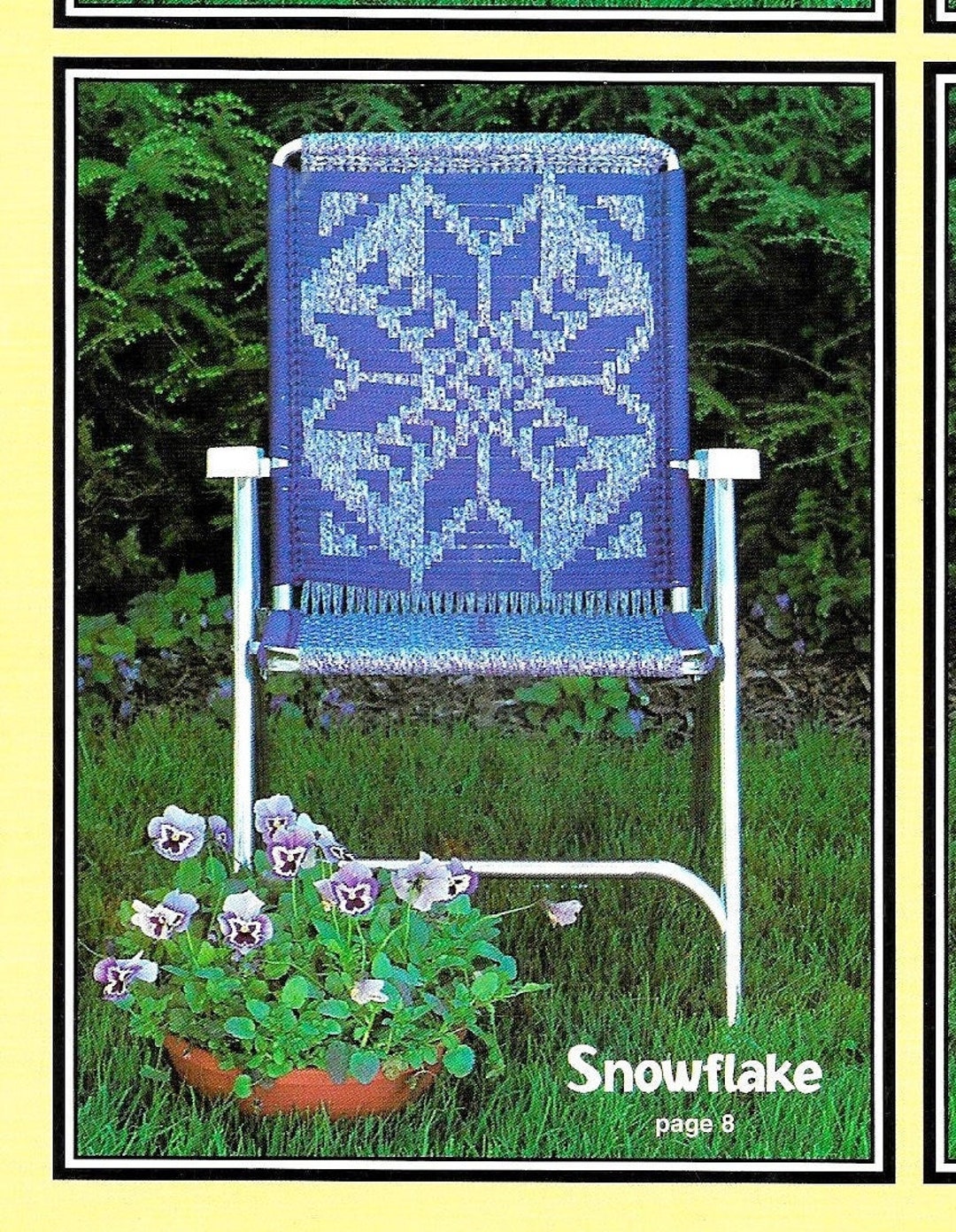 Snowflake Macrame Chair • 1980s Macrame Patio Lawn Chairs Folding Deck ...