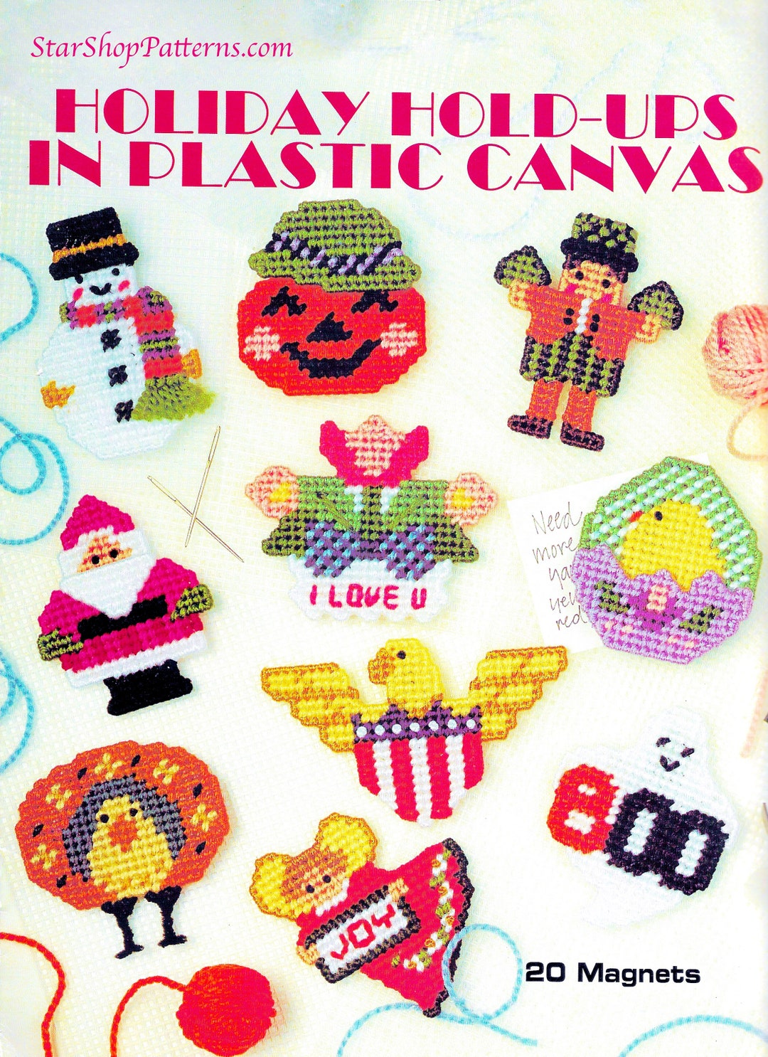 Mini Plastic Canvas Pattern Book PDF • Holiday Magnet Plastic Canvas ...