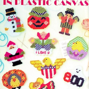 Mini Plastic Canvas Pattern Book PDF • Holiday Magnet Plastic Canvas ...