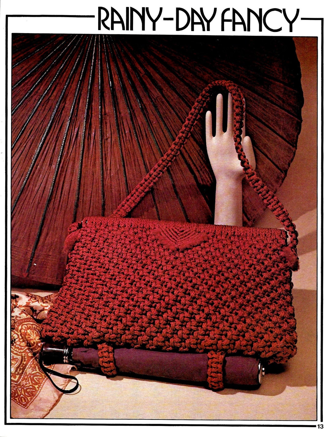 Macrame Purse Pattern • 1970s Macrame Patterns Bags Design Handbag ...