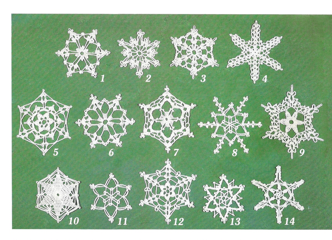 Vintage Crochet Snowflake Pattern Book PDF Digital Download - Etsy