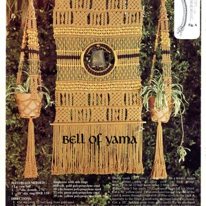 Macramé Moods • 1970s Macrame Plant Hanger Pattern Book • 70s Vintage Macrame Necklace Pot ...