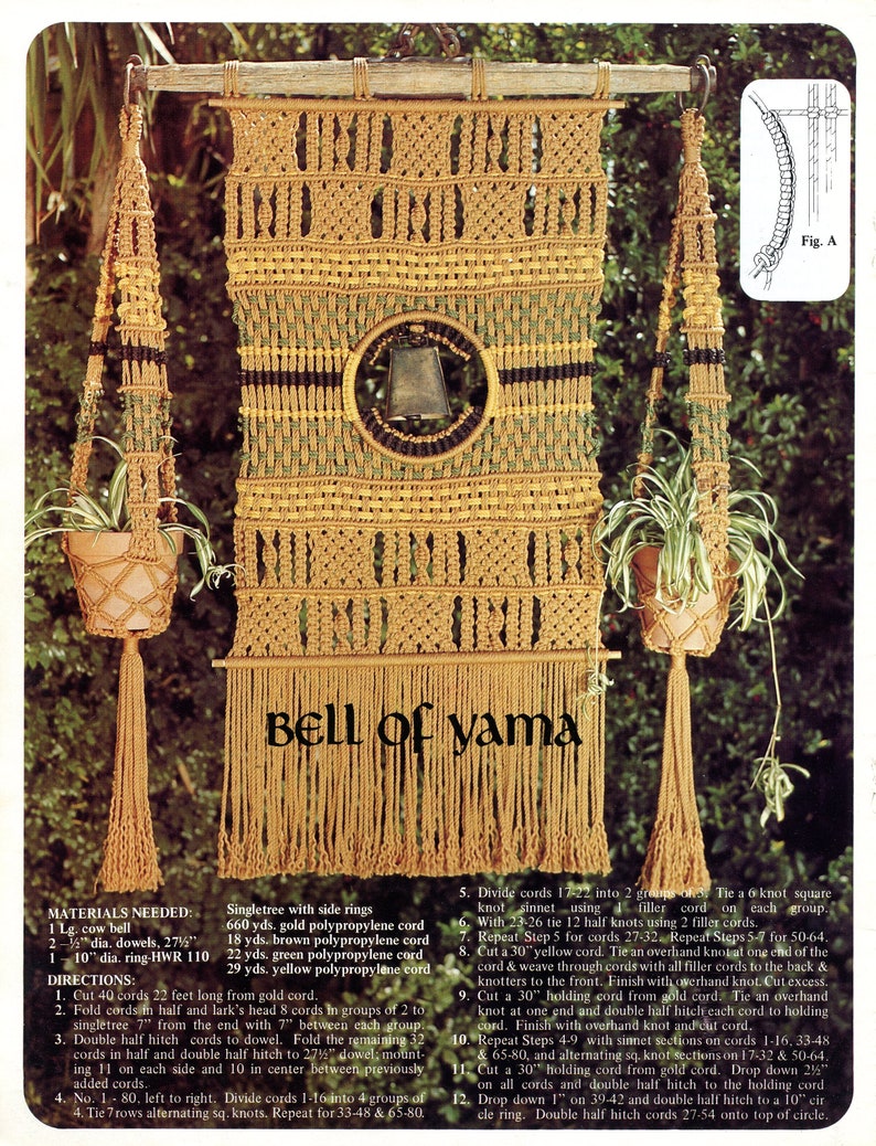 Macramé Moods 1970s Macrame Plant Hanger Pattern Book 70s - Etsy