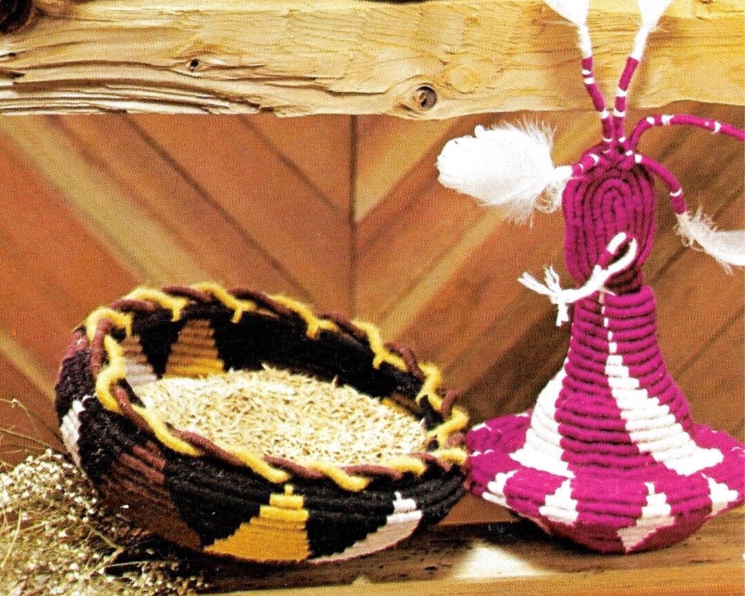 Basket Weaving • 1970s Easy Beginner Baskets Making Book • Pot Vessel ...