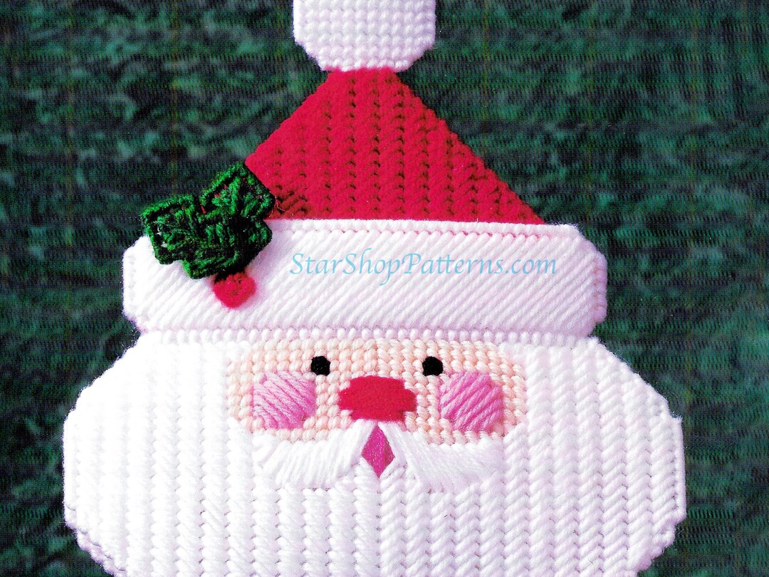 Vintage Santa Plastic Canvas Pattern Book PDF • Christmas Plastic ...
