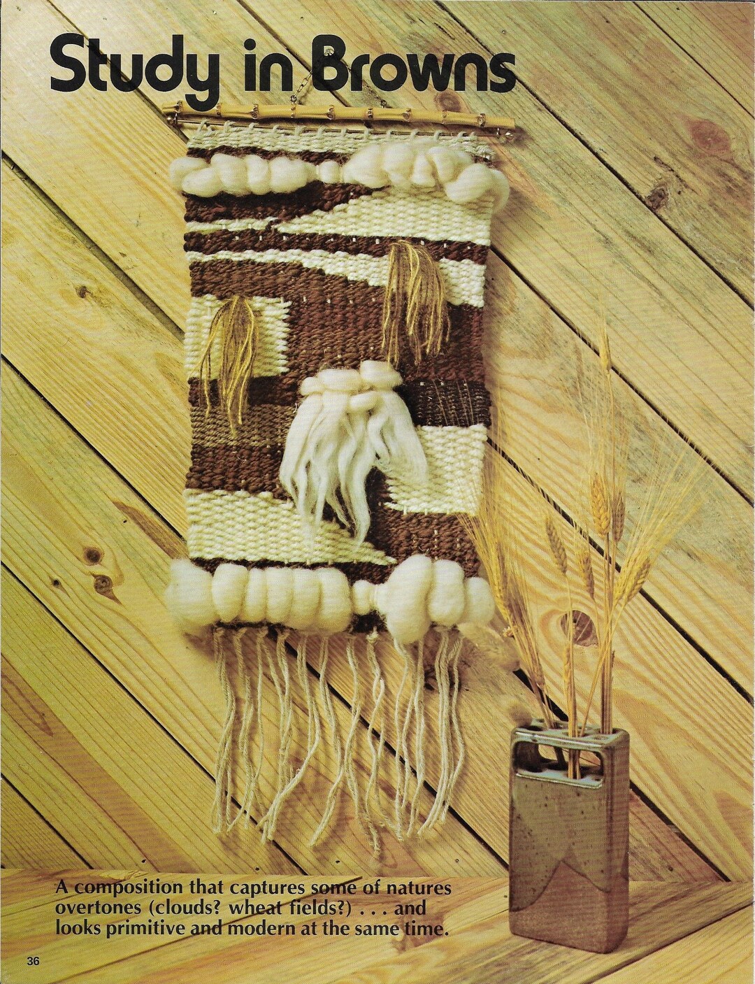 Brown Weaving • 1970s Flatloom Weaver Book • Decoration Wall Hanging ...