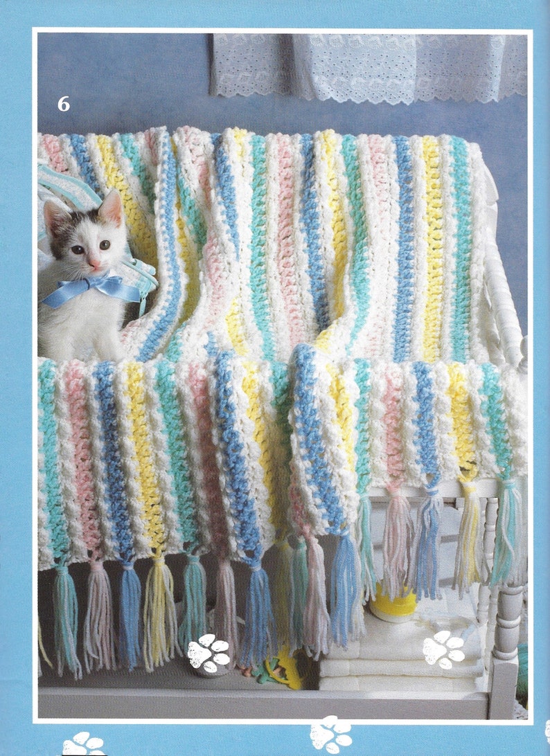 Kitty Cat Baby Crochet Afghan Pattern Nursery Crocheting - Etsy