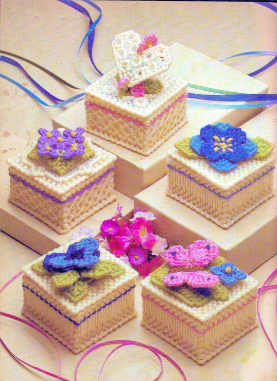 Vintage Plastic Canvas Pattern Book PDF Spring Floral Flower - Etsy