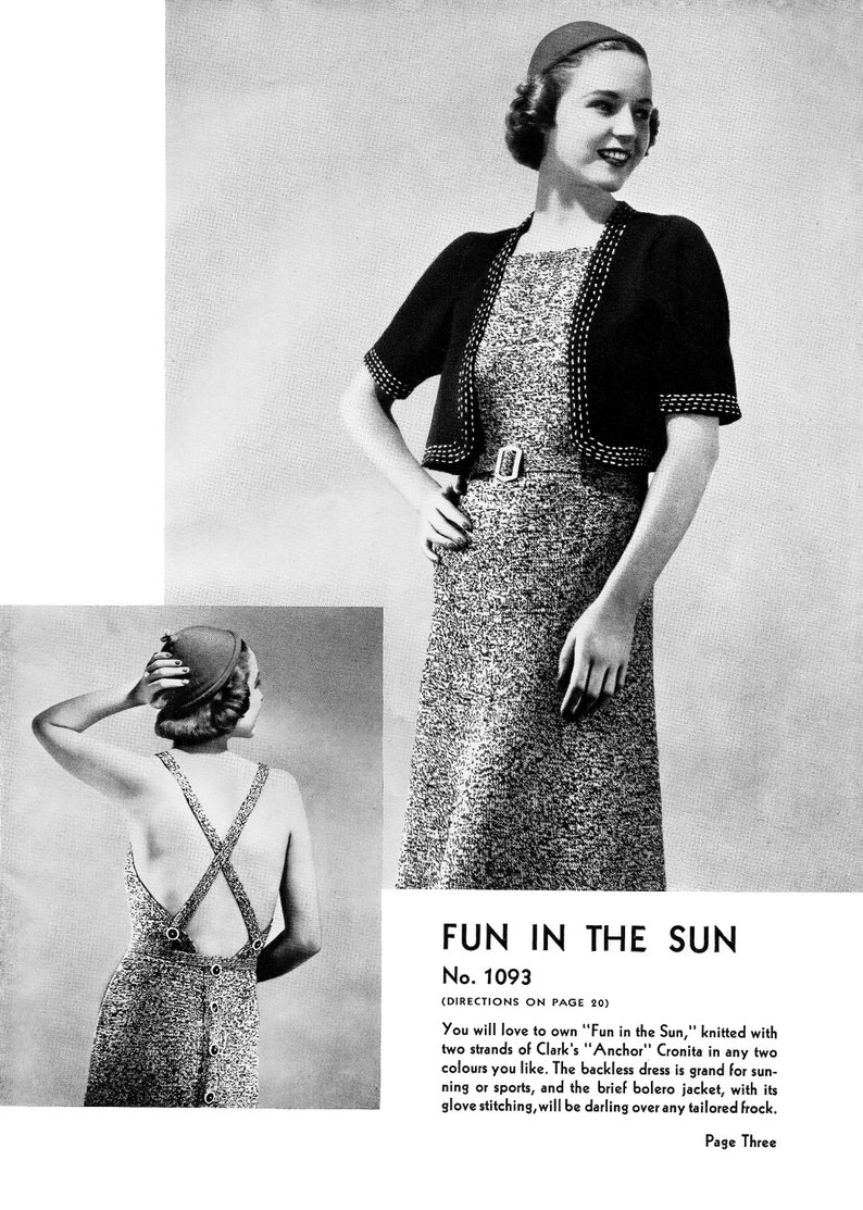 Knit Crochet Dresses of 1937 Pattern Book PDF Vintage - Etsy