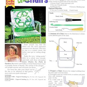 Macrame Chairs • Vintage Macrame Patio Lawn Chair Pattern Book PDF ...