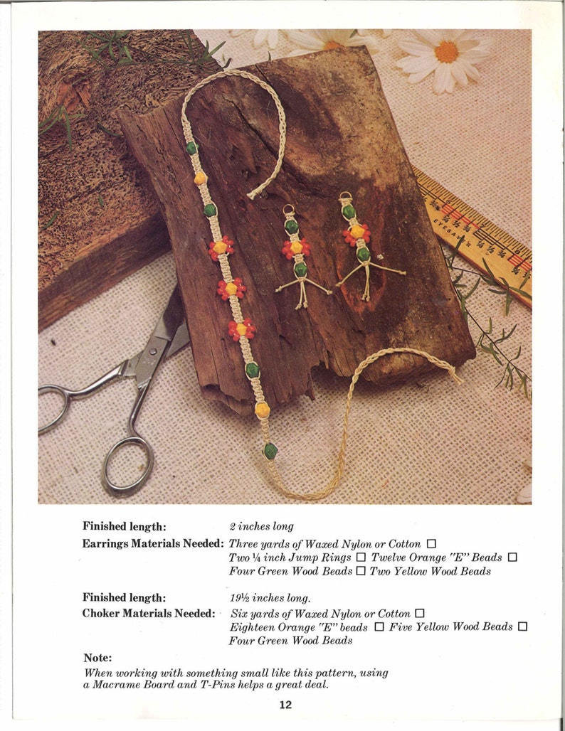 Vintage Macrame Pattern Book PDF • Owl, Necklace, Bracelet, Earrings ...