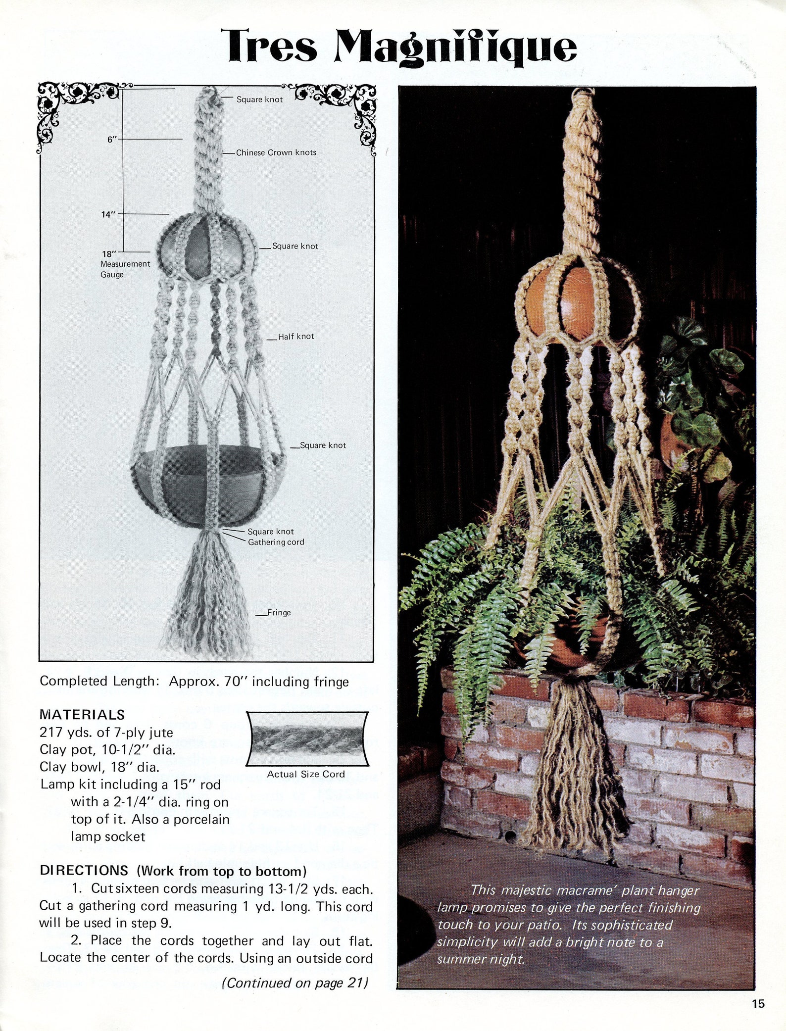 Macramé Plus 1970s Macrame Plant Hanger Pattern Book 70s | Etsy