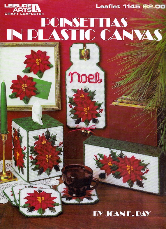 Vintage Plastic Canvas Pattern Book PDF Poinsettia Christmas - Etsy
