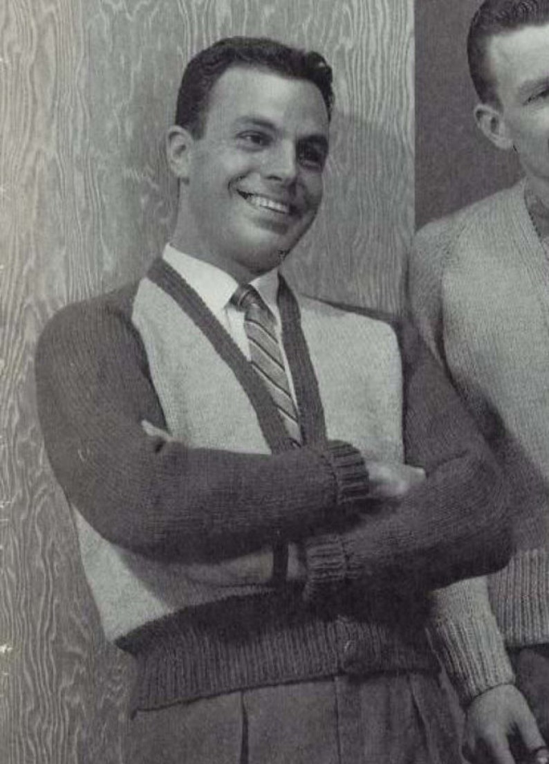 Raglan Boys • 1950s Cardigan Sweater Man's Smoking Jacket Jumper ...