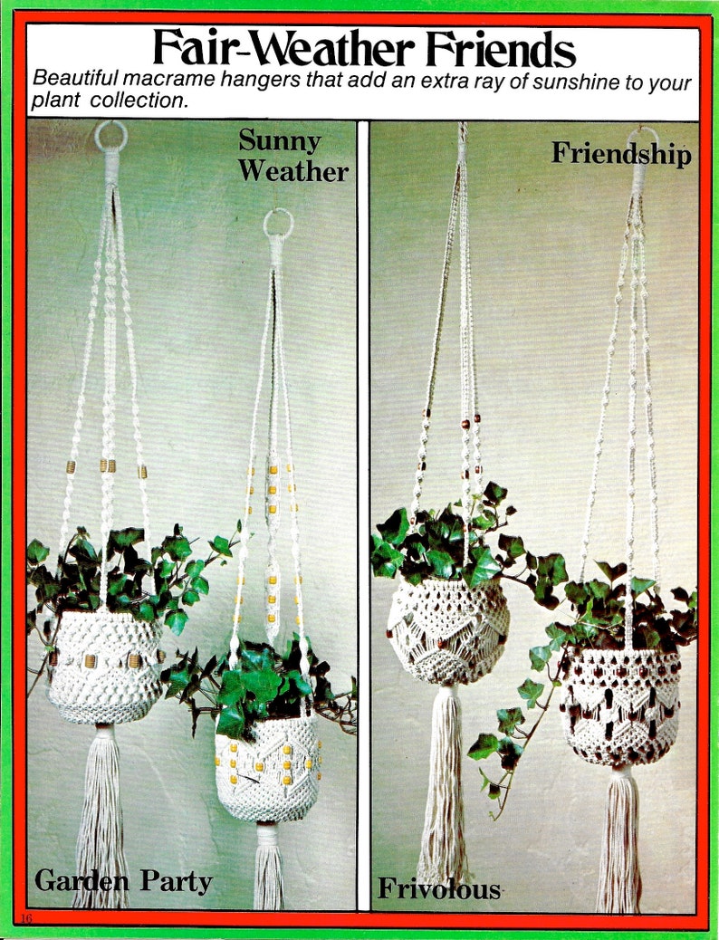 Macrame Plant Hanger Pattern 1970s Macrame Pot Hanger - Etsy