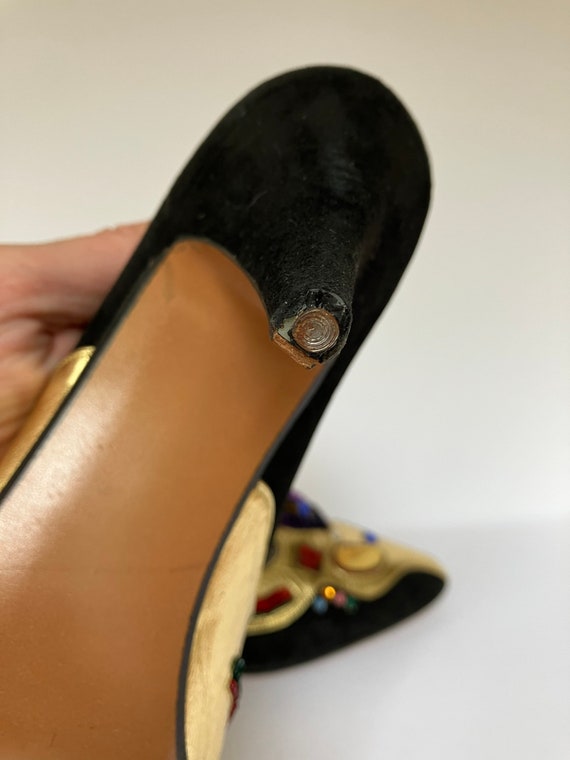 1990s Willy Van Rooy Hand Embroidered & Beaded Black … - Gem