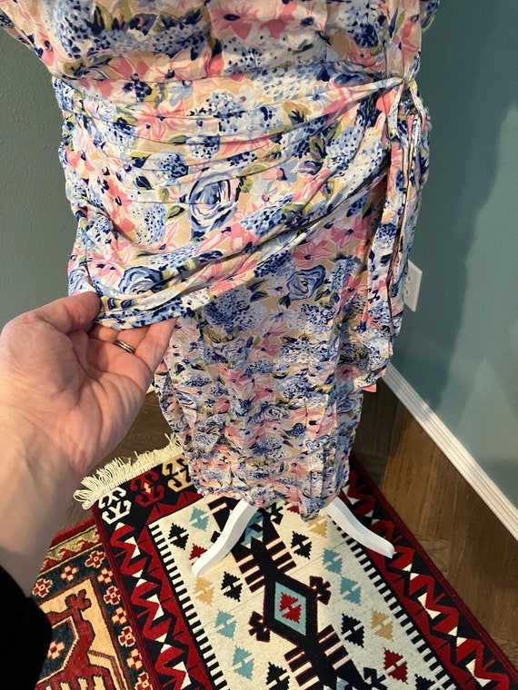 Small - 1980s does 40s Jane Singer Pink and Blue Rayo… - Gem