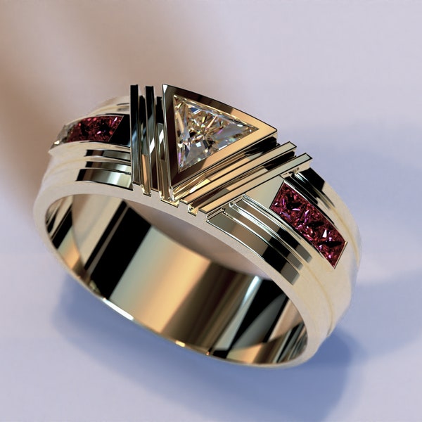 Ruby Mens Wedding Bands - Etsy